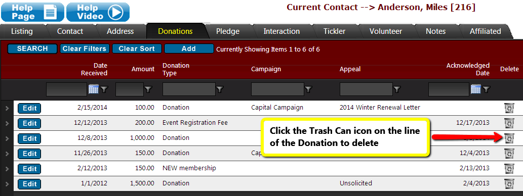 Donation Tab - DonorSnap Support