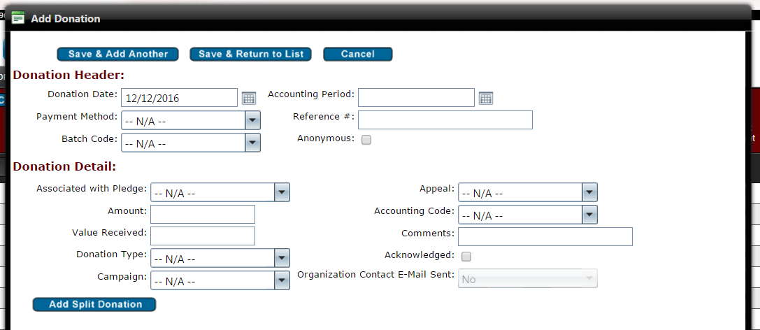Donation Tab - DonorSnap Support